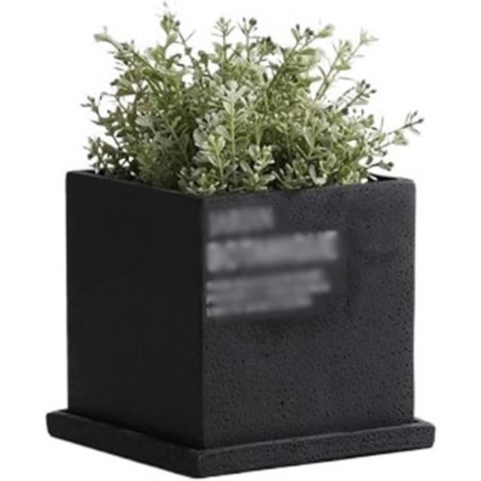 Pot De Fleur Jardinière En Ciment Simple Et Créative, Carré Vert ...