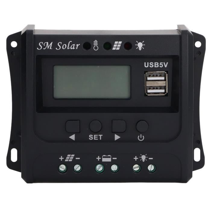 GOTOTOP Contrôleur de panneau solaire 12V Contrôleur de panneau solaire 3 étages PWM chargeant ...
