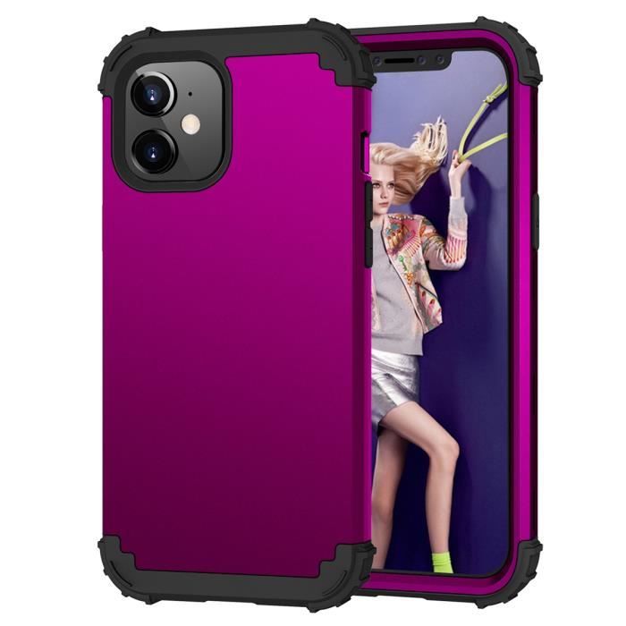 Apple iPhone 12 Mini L 3 en 1 - Violet Profond + Noir - Cdiscount ...