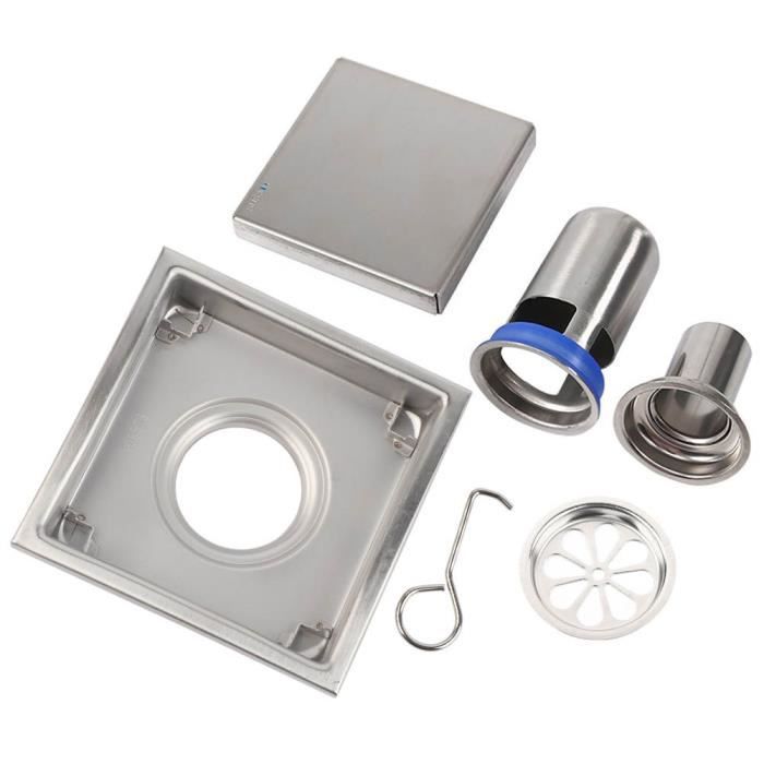 Crépine de vidange de douche - QIILU - Carré - Acier inoxydable ...