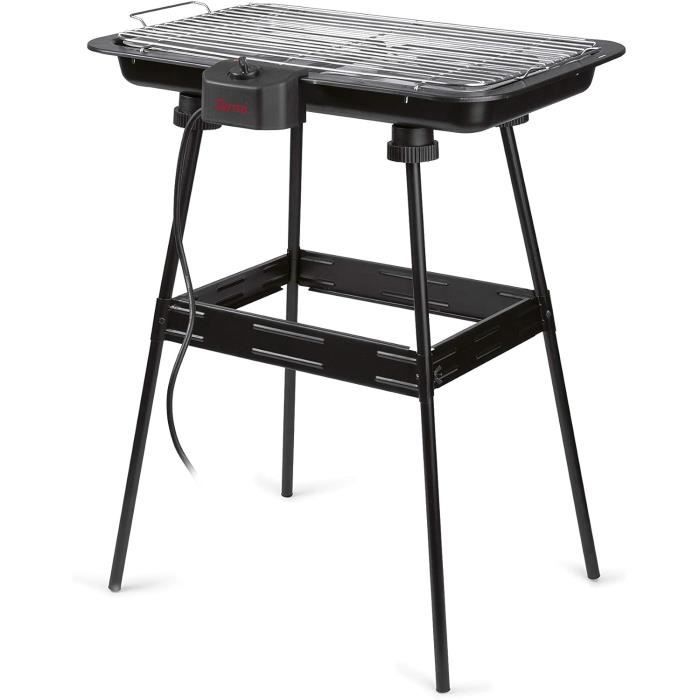 Bq2100 Barbecue Avec Stand, 2200 W, Grand Plateau De Cuisson 51 X 30 Cm, Résistance Inox, 51 X ...