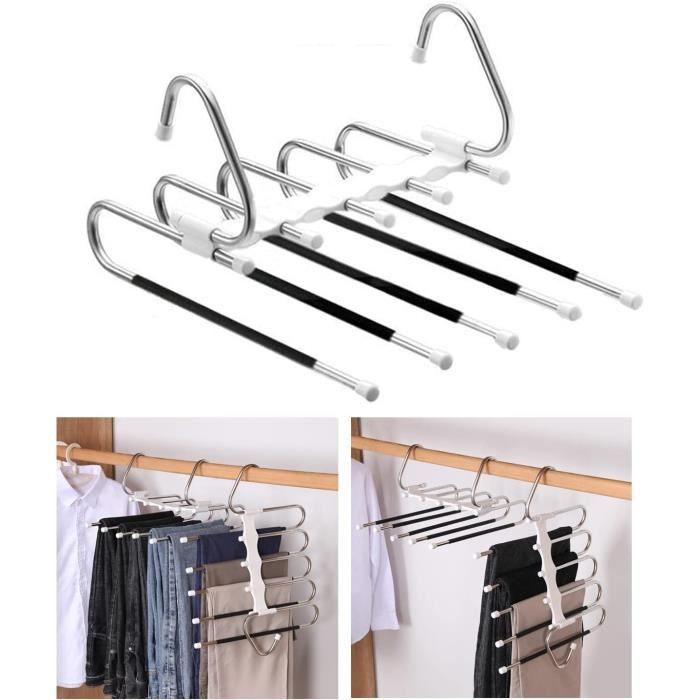 Cintre À Pantalon Multi-Usages - En Acier Inoxydable Cintres Magique ...