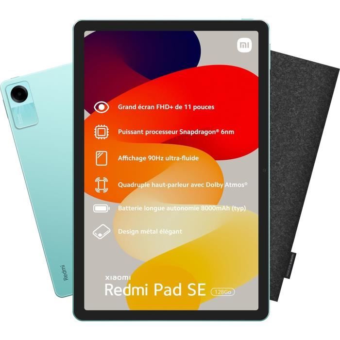 Tablette Pad Se 128 + Etui Feutrine, Chargeur Rapide Inclus, Écran 11 ...