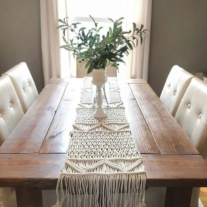 Chemin De Table En Macramé Décoration Bohème Tissé À La Main Nordique ...
