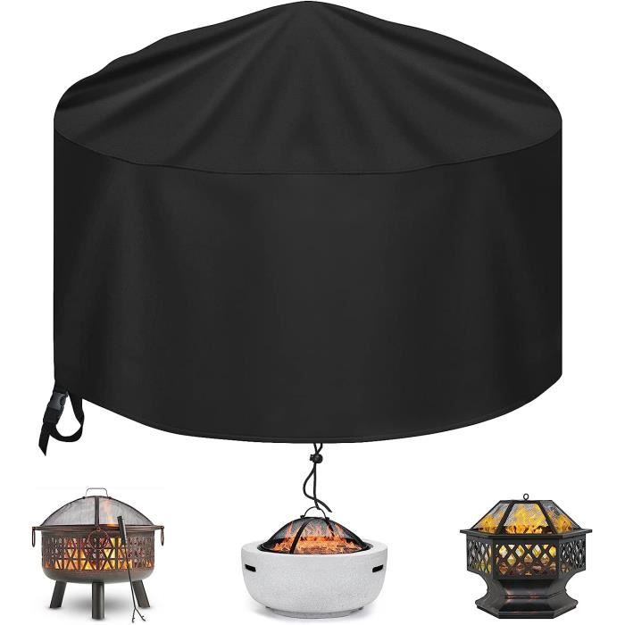 Raweao Housse de Protection pour Braséro Rond 90 x 60cm, 600D Oxford ...