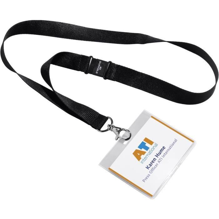 860001 Pochette Porte-Badge Universel Avec Lacet Textile 8137 Noir Pour ...