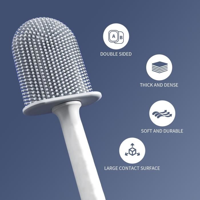 Balai Toilette Wc Au Sol Ou Montage Mural,Brosse Toilette Silicone ...