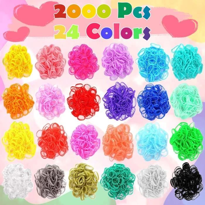 Zeuwets 2000 Pièces Petit Elastique Cheveux, 2cm Mini Elastiques à ...