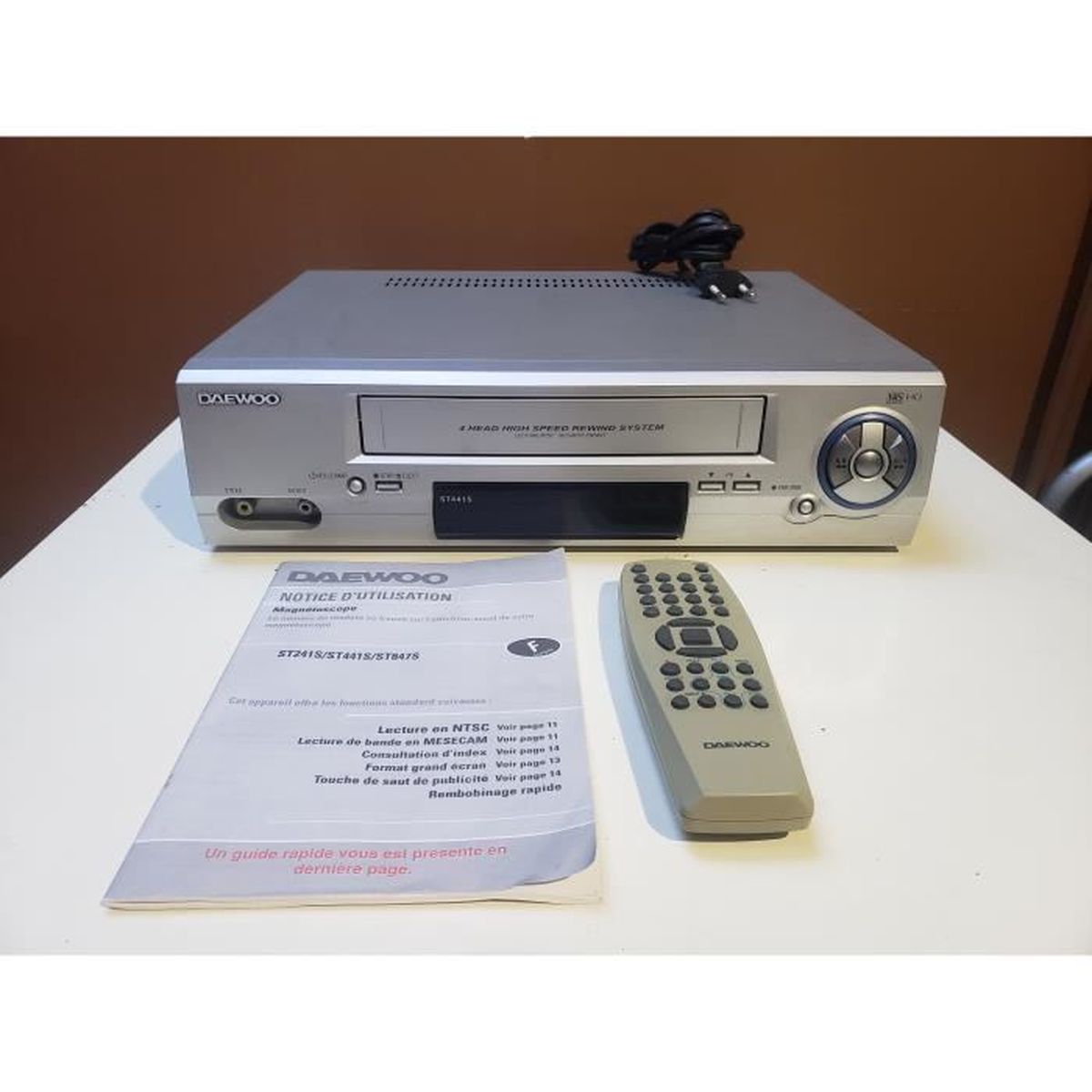 MAGNETOSCOPE DAEWOO ST-441S LECTEUR ENREGISTREUR CASSETTE K7 VIDEO VHS VCR + TEL - Cdiscount TV ...
