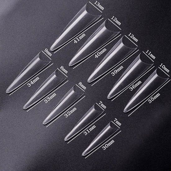 500x Capsules extension ongles Transparents extra longs bouts ongles ...