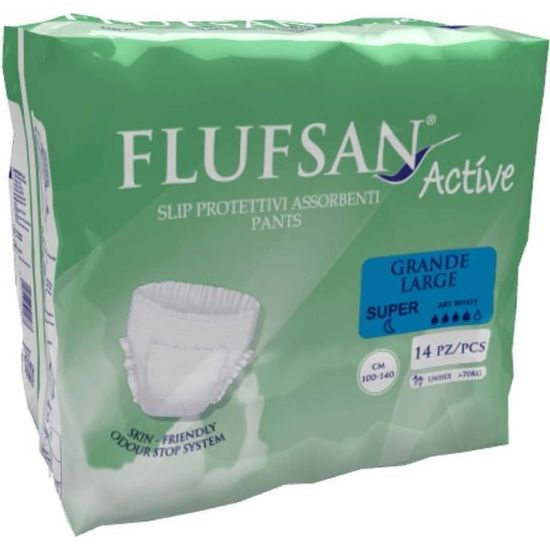 FLUFSAN Culottes absorbantes large pour incontinence nuit x14 ...