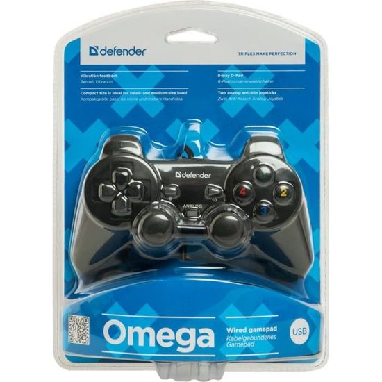 Gamepad Filaire - DEFENDER - Omega - 12 Boutons - 2 Sticks - Vibration ...