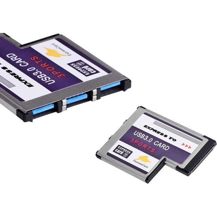 Carte Controleur Express Card 54mm (EXPRESSCARD 54) vers USB 3.03 Ports ...