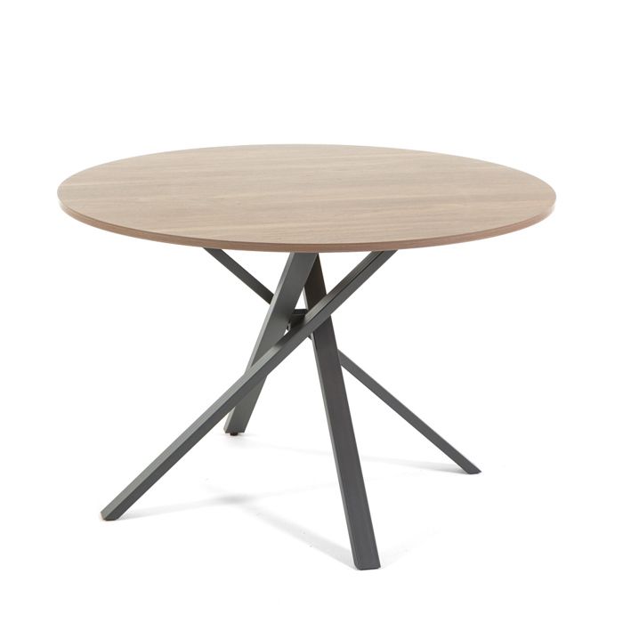 Table de salle à manger ronde CARLO, plateau en stratifié et base en ...