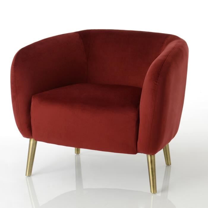 Fauteuil nuage velours rouge - Amadeus 70 Rouge - Cdiscount Maison