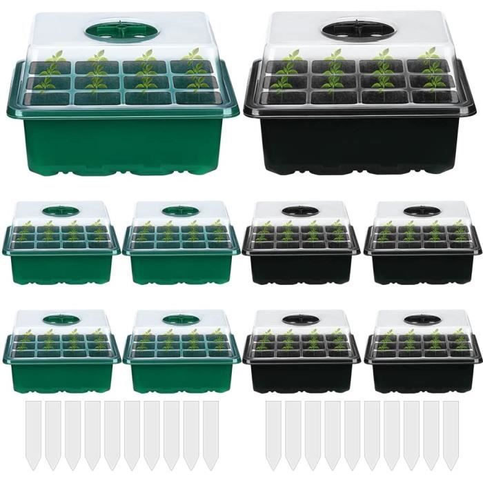 Bac à Semis,Mini Serre Plateaux de Germination des Plantes avec ...