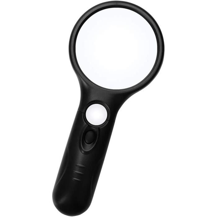 Loupe Eclairante Avec 3 Led Loupe Lecture Agrandissement 3 Fois-45 Fois Lampe Loupe De Poche À ...