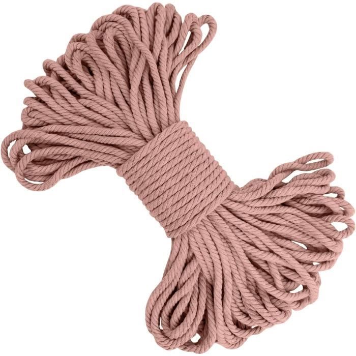 Corde Macramé 5Mm X 20M, Fil Macramé Corde Coton Naturel, Cordon ...