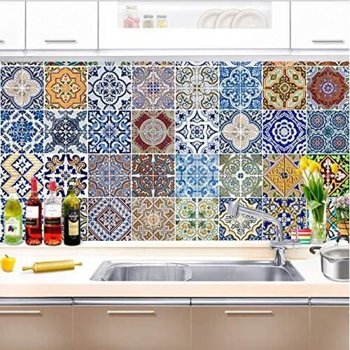 30 Pièces Sticker Mosaïque Carrelage Adhésif Pour Bain Et Cuisine Dosseret Décor 20 X 20 Cm ...