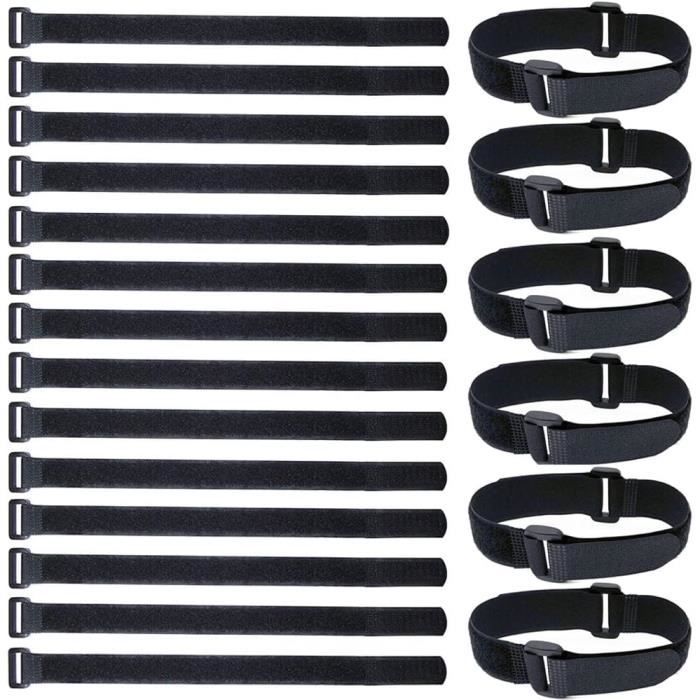 Lot de 20 pièce Attaches de Câbles Scratch, Serres-Câbles Réutilisables ...