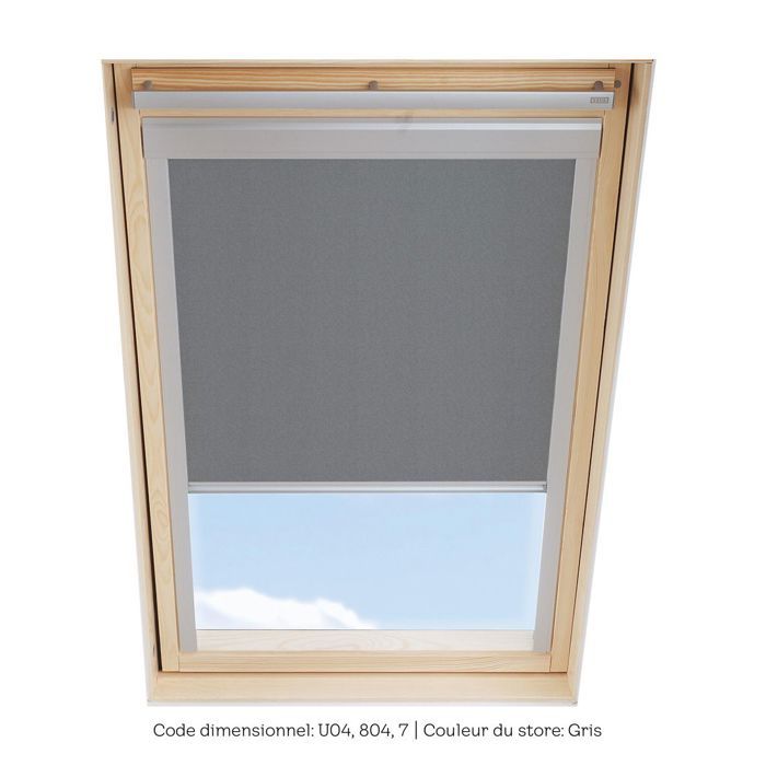 Store occultant SOLSTRO, Gris, compatible avec VELUX GGL U04, GGL 804 ...