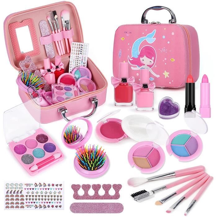 Girls Makeup Blush Set, 20pcs avec Sac cosmétique Maquillage Enfant ...