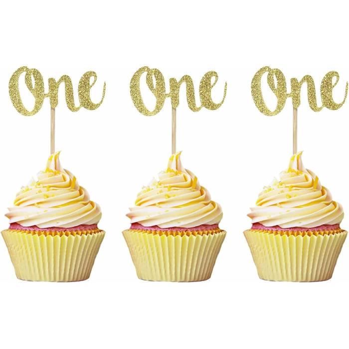 24 Pcs "One" Cake Topper,Gâteau Toppers,Vêtements De Bébé,Topper De ...