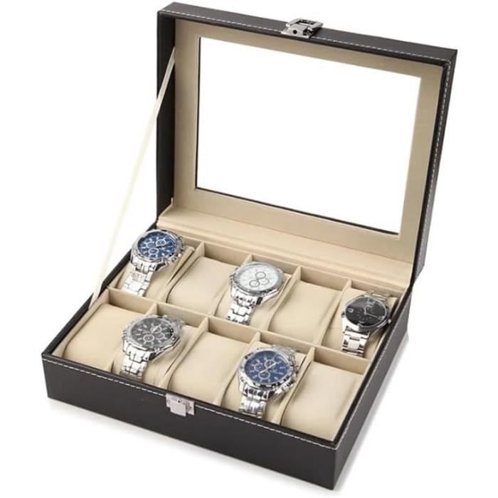 Boîte À Montres,Rangement Pour Montres En Cuir Pu Avec Coussins Pour ...