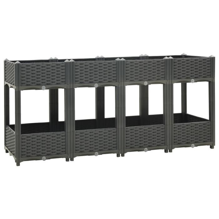 CACHE-POT - QID Lit surélevé 160x40x71 cm Polypropylène - Cdiscount Jardin