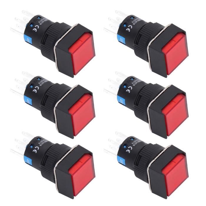 Duokon Interrupteur à bouton poussoir carrés 25pcs Interrupteurs à ...