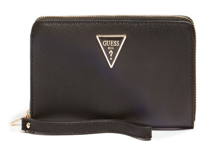 Porte-monnaie - GUESS - Laurel Zip Around Wallet - Noir - Élégant - 100 ...