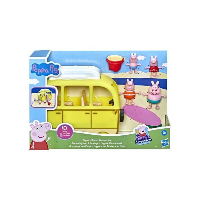 Coffret Peppa Cochon : Grand Camping Car Jaune - 10 Pieces - Figurine ...
