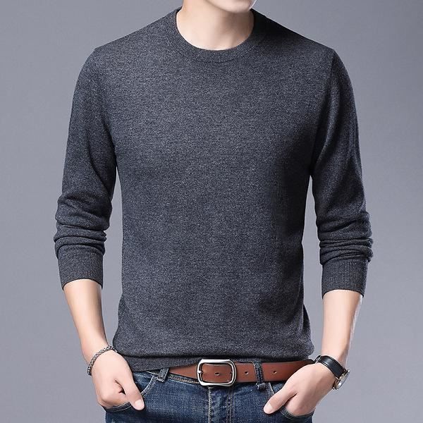 Pull homme long,Homme 100% laine mérinos pull automne hiver couleur ...