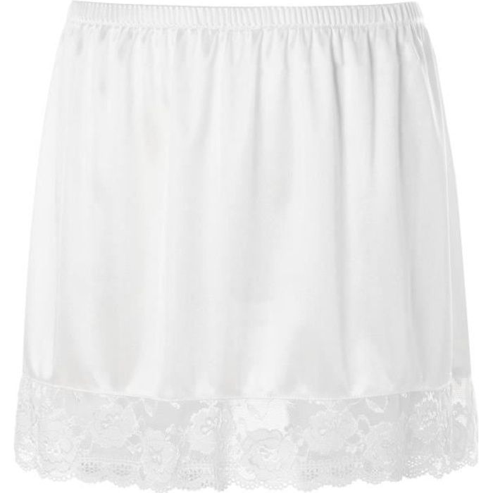 Jupe sous Robe Elastique Dentelle Lingerie Soie Glacée - YIZYIF - Type ...