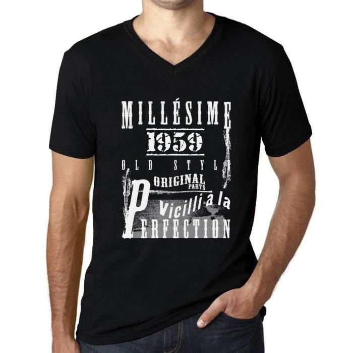 Homme T-Shirt Col V Millésime Vieilli À La Perfection 1959 64 Ans T ...