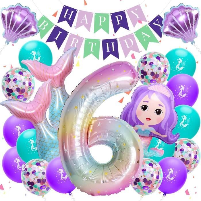 Decoration Anniversaire Fille 6 Ans Sirene Ballon Sirene Anniversaire Fille 6 Ans Numéro Ballon ...