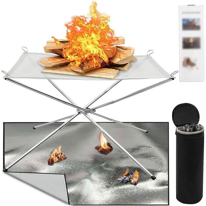 Brasero portable d'extérieur de grande taille 55,9 cm avec tapis de ...