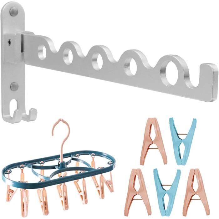 Porte Cintre Mural en Alliage d'Alm étendoir Mural Pliable pour Salle ...