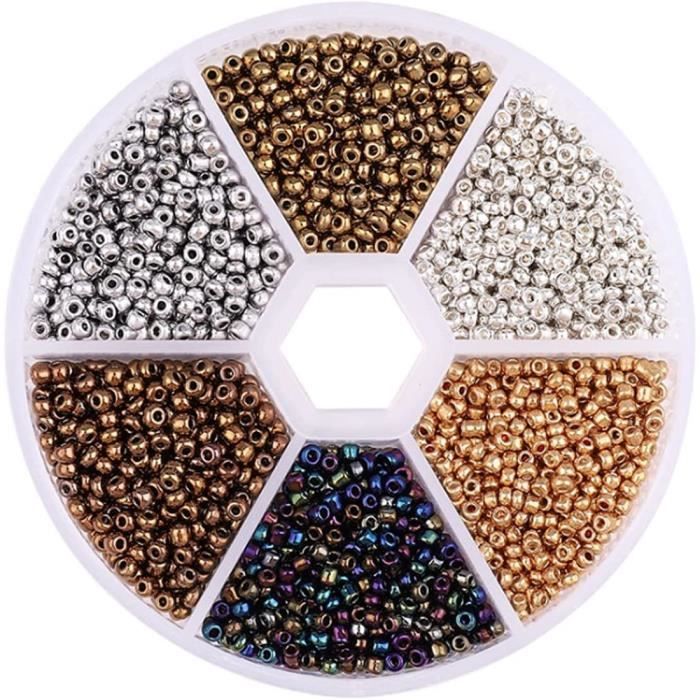 Teegxddy Lot de 3900 perles de rocaille en verre, petites perles de ...