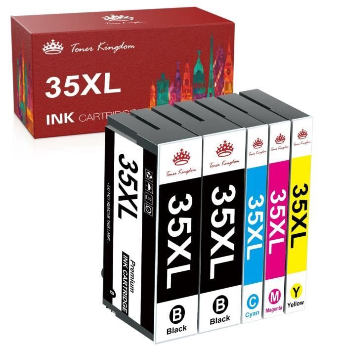 5 Pack Cartouches d'encre Epson 35 35XL compatibles pour Epson WF ...