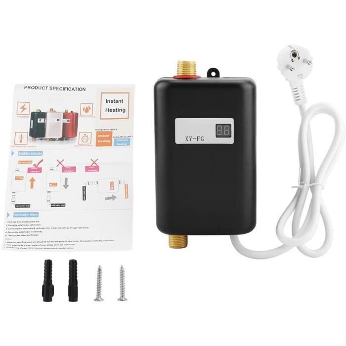 Chauffe-Eau Électrique Sans Réservoir, Mini-Chauffe-Eau Instantané 220V 3800W Avec Bouton ...