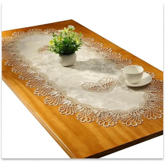 Dentelle Chemin De Table Ovale Nappe Brodée Dentelle Napperons ...