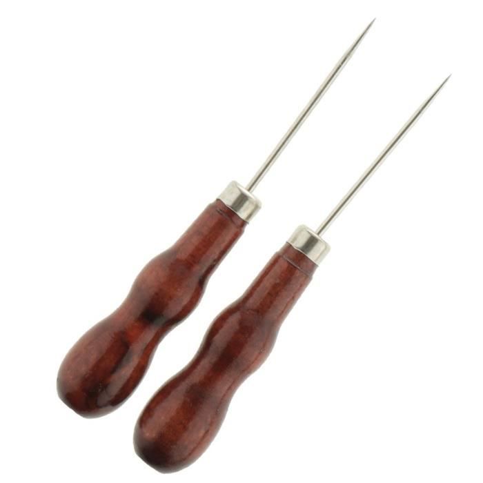2pcs Poinçon Outil Double Gourde Manche En Bois Poinçon à Gratter pour ...