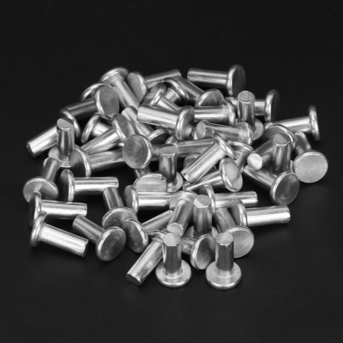 Rivet en aluminium massif 100pcs GB867 M4 Rivets en aluminium à tête ...