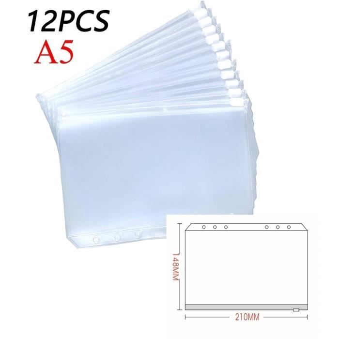 POCHETTE PLASTIQUE,A5 12PCS 14.8x21cm--Pochettes Pour Classeur A5, A6 ...