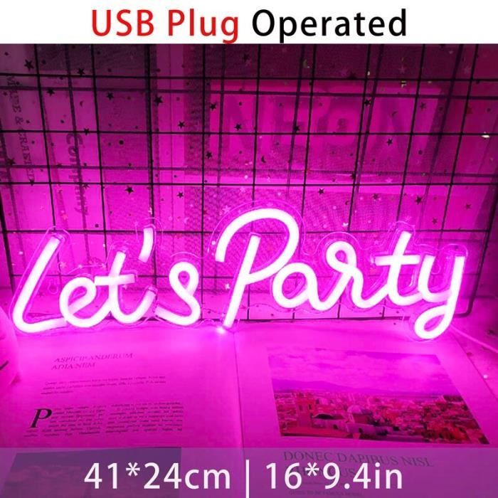 NEON,Let s party--Lampe néon personnalisée en signe'amour, luminaire ...