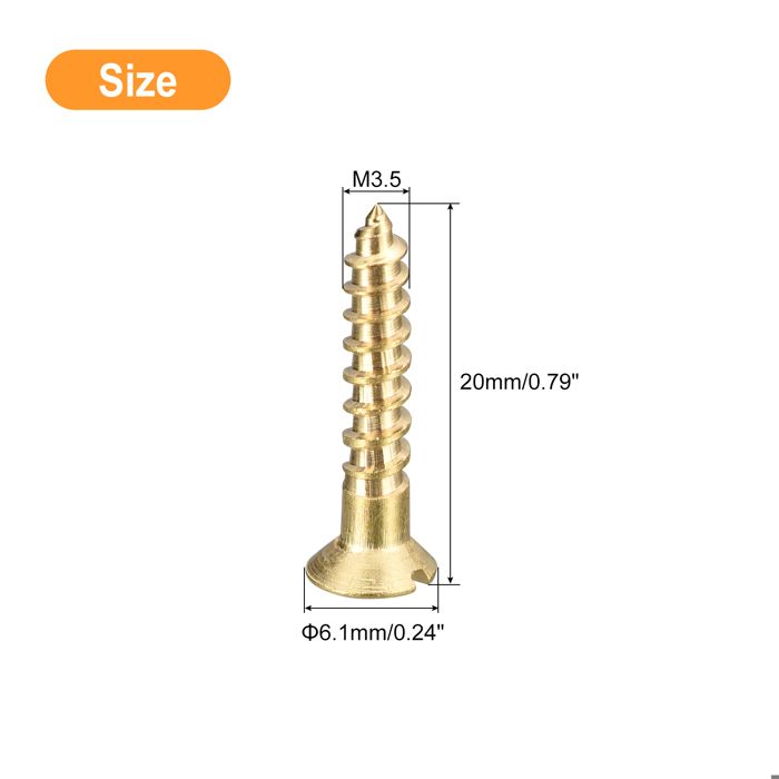 Vis SOURCING MAP 40Pcs M3,5 x 20mm bois Laiton Vis Autotaraudeuse Tête ...