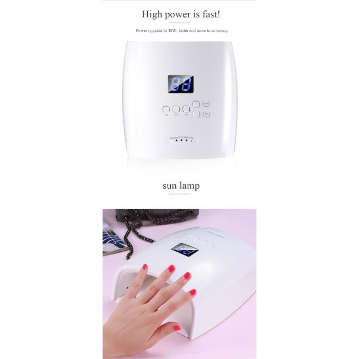 Lampe à ongles UV LED sans fil - RNCYN - 66W - Batterie longue durée ...