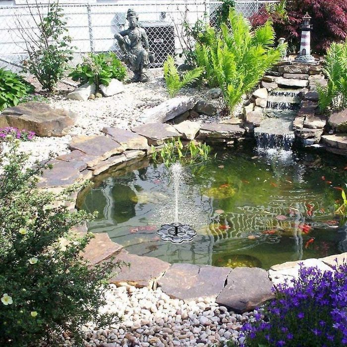 Fontaine solaire 1,5W pour bains d’oiseaux et décoration jardin ...