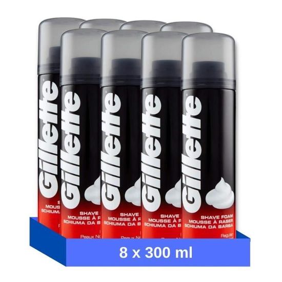 Gillette Basic Crème à Raser Régulière - 300 ml - 8 pièces - Cdiscount ...